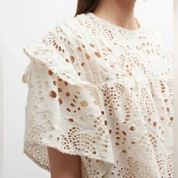 FARM Rio | Tops | New Farm Rio Palm Tree Richelieu Lace Blouse | Poshmark